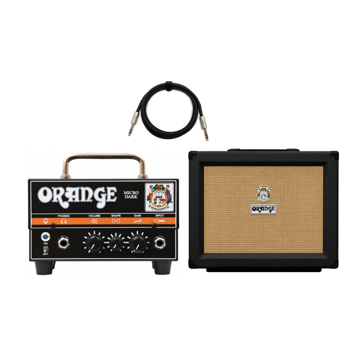 Orange Amps Micro Dark Terror 20W Amp Head with PPC112 60W 1x12 Black ...
