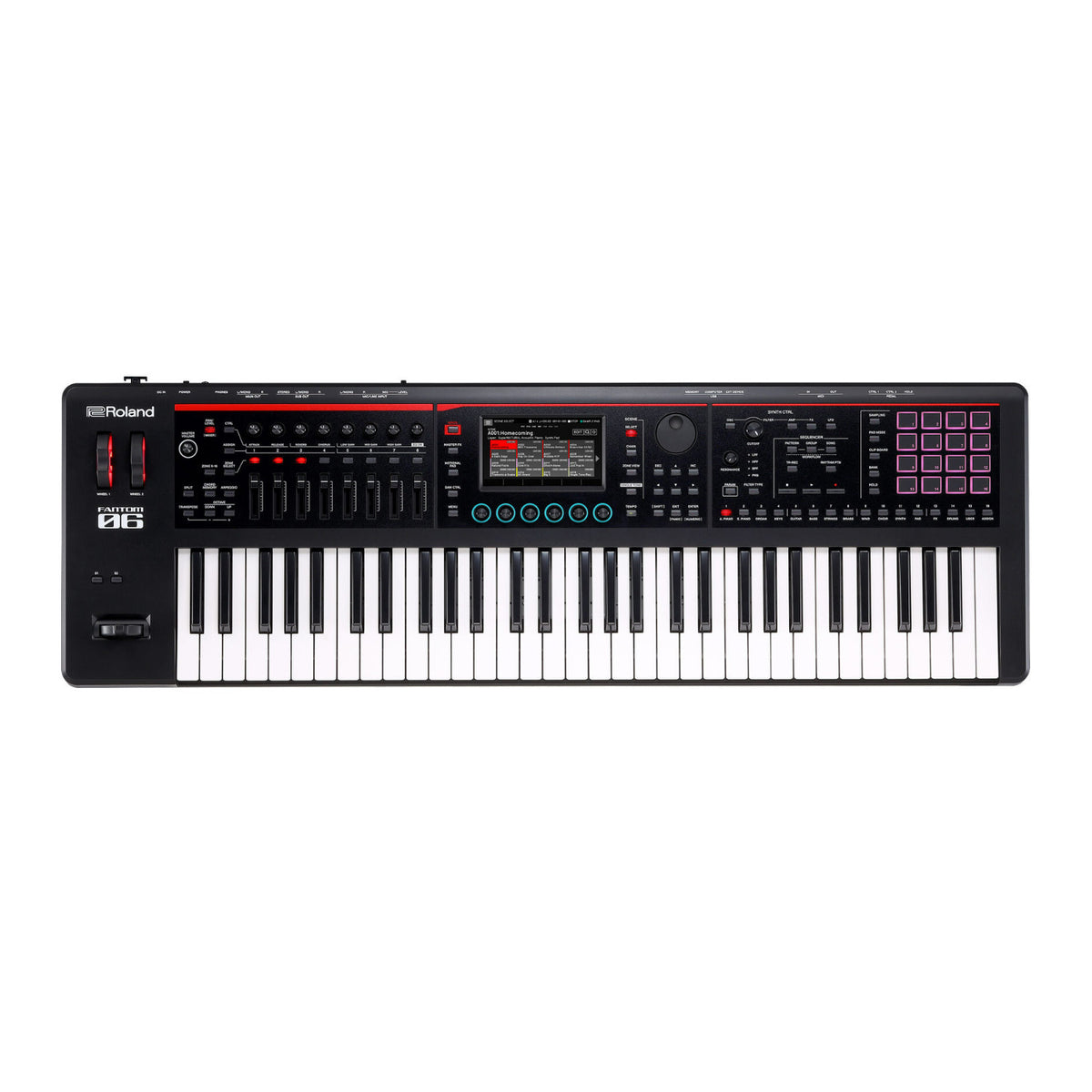 Roland 61-Note FANTOM-06 Synthesizer Keyboard With Color Touchscreen ...
