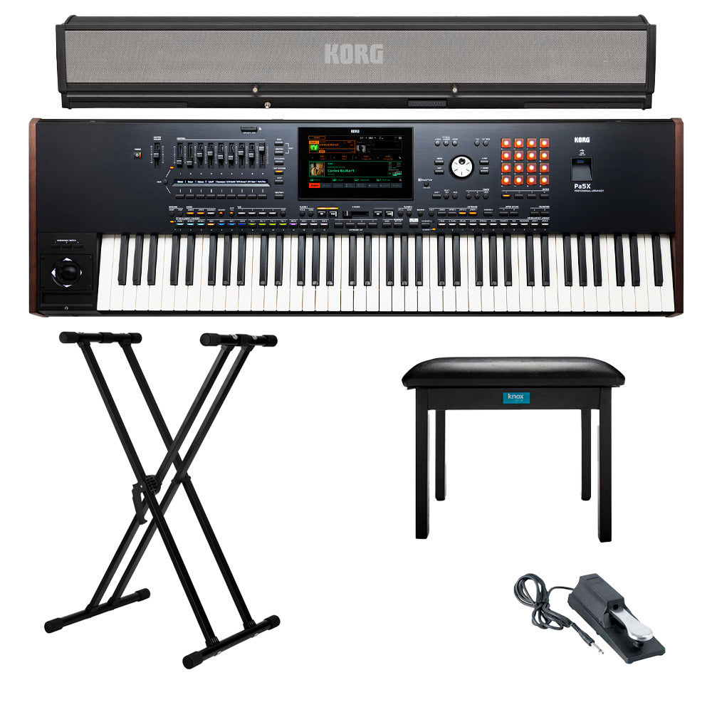Korg 76-Key Pa5X Professional Arranger with Korg PaAS MK2 3-Channel Am ...