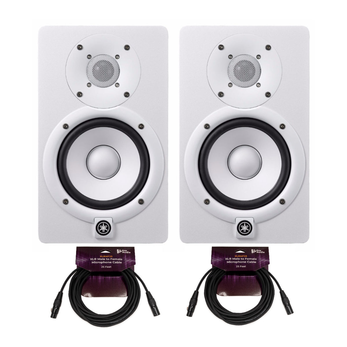 YAMAHA HS5 W 5 Inch Studio Monitor 2 Pack with Microphone Cable 2 Pack ...