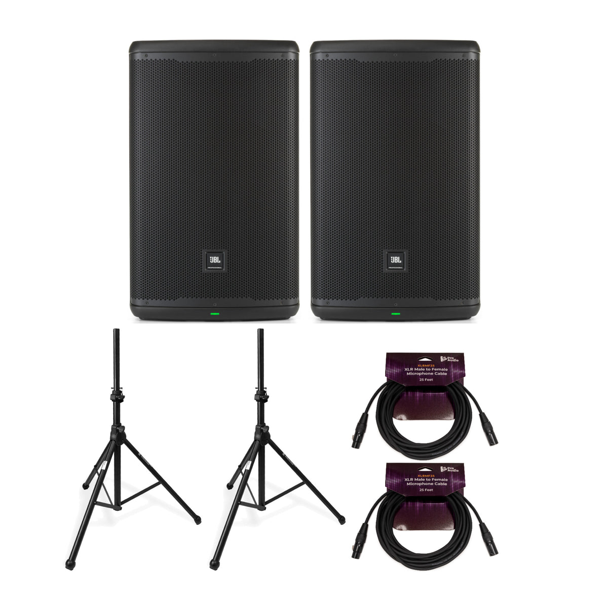 JBL Professional EON715 15in Bluetooth Loudspeaker Pair with Stands ...
