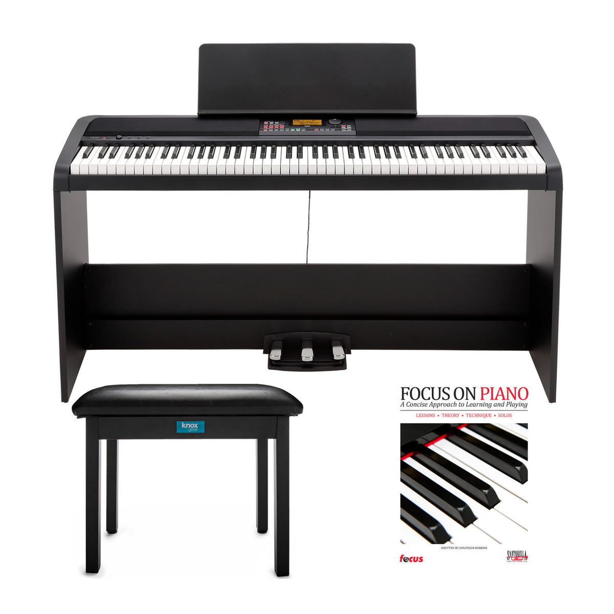Korg XE20SP 88-Key Digital Ensemble Piano Bundle with Knox Gear Piano ...