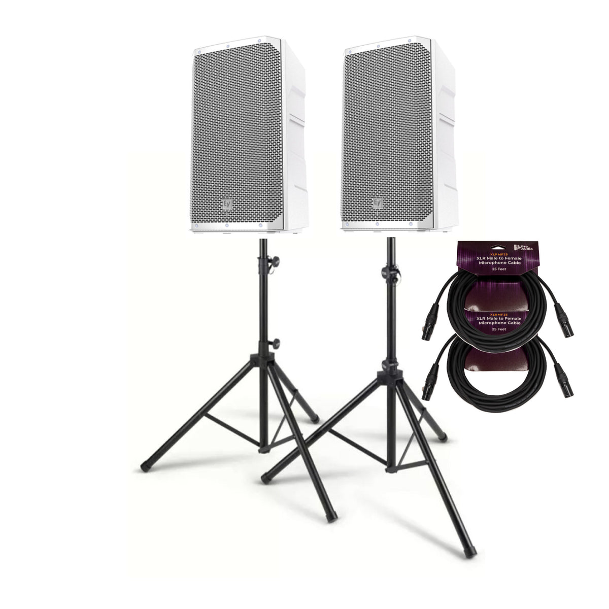 Electro Voice ELX200 12PW 12 Inch 1200W White 2 Pack Loudspeaker Bundl ...