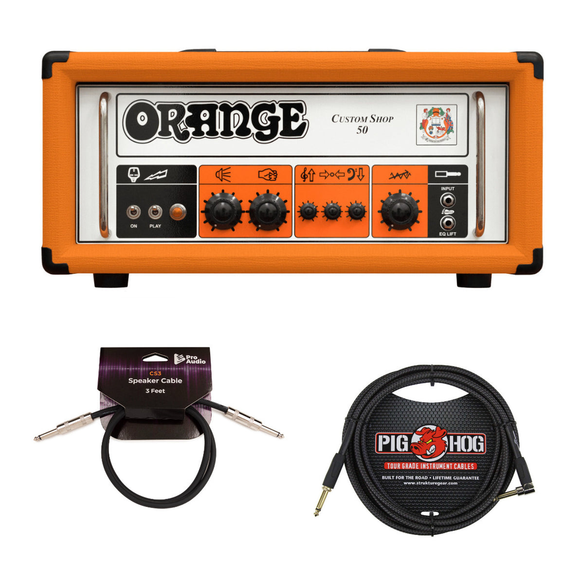 Orange Amps CS50 Custom Shop 50W Tube Amp Head with Speaker and Guitar ...