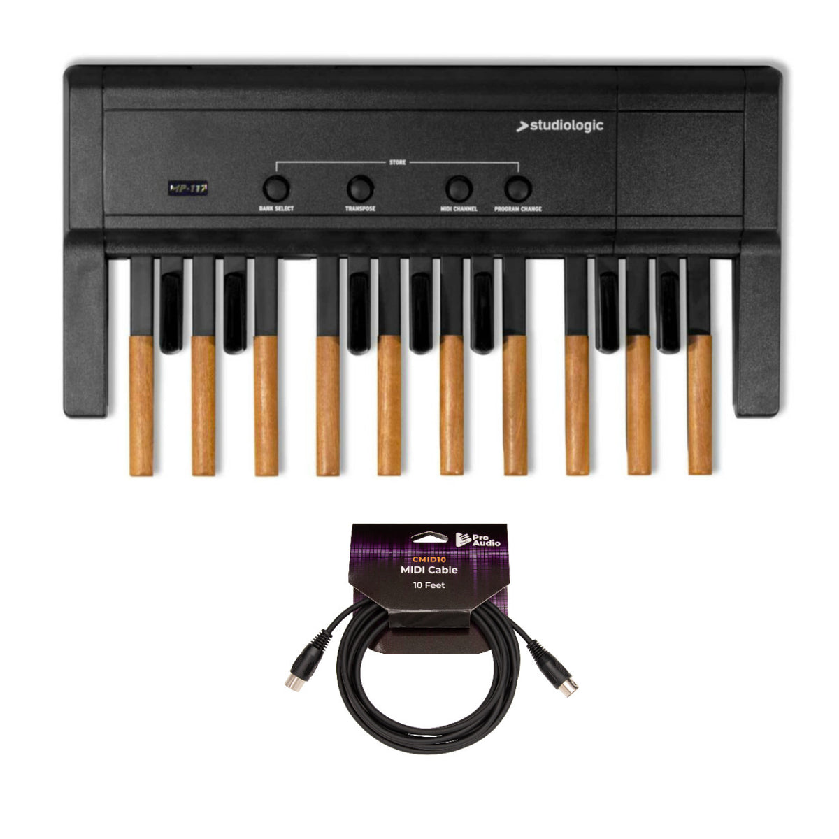 Studiologic MP-117 MIDI Controller Pedal Board with 10ft MIDI Cable ...