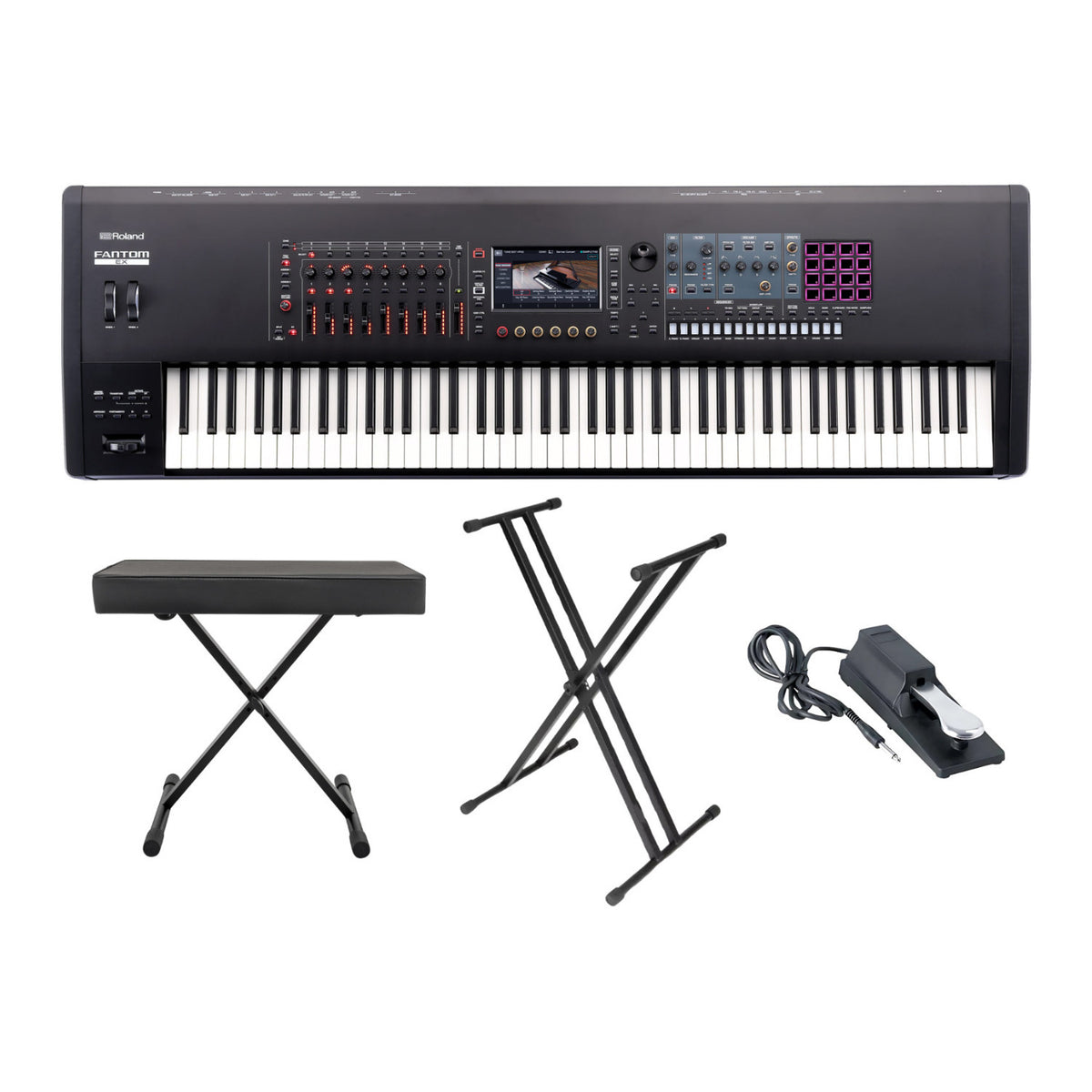 Roland FANTOM 8 EX Synthesizer Bundle with Workstation Essentials ...