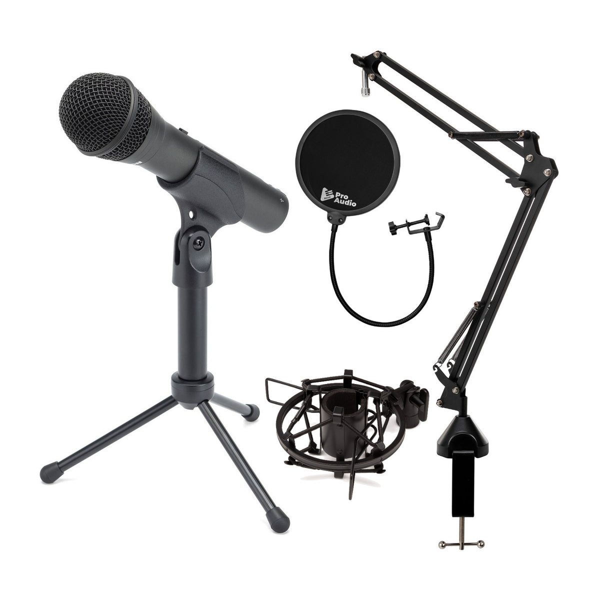 Samson Handheld USB Microphone with Desktop Boom Arm, Shock Mount, & P ...